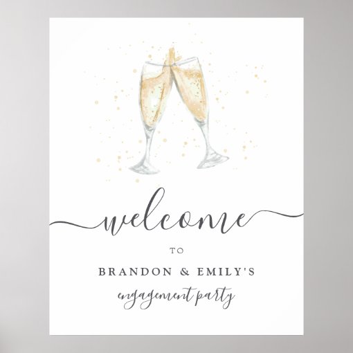 Champagne Toast Personalized Event Welcome Sign | Zazzle