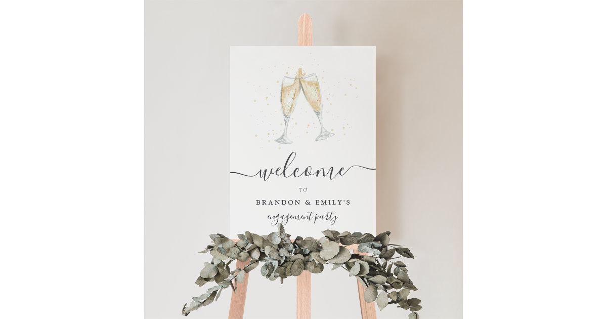 Champagne Toast Personalized Event Welcome Sign | Zazzle
