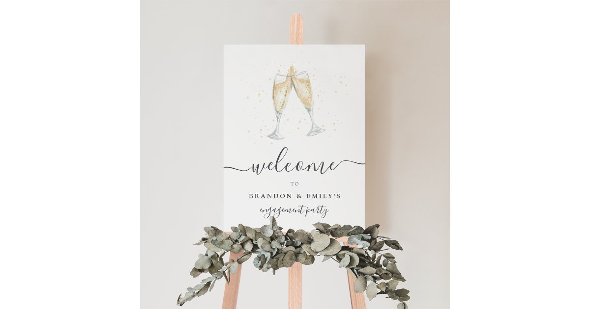 Champagne Toast Personalized Event Welcome Sign | Zazzle