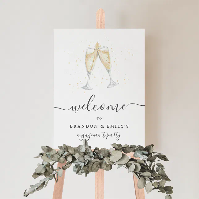 Champagne Toast Personalized Event Welcome Sign | Zazzle