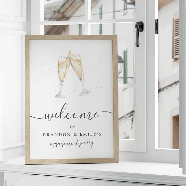 Champagne Toast Personalized Event Welcome Sign | Zazzle