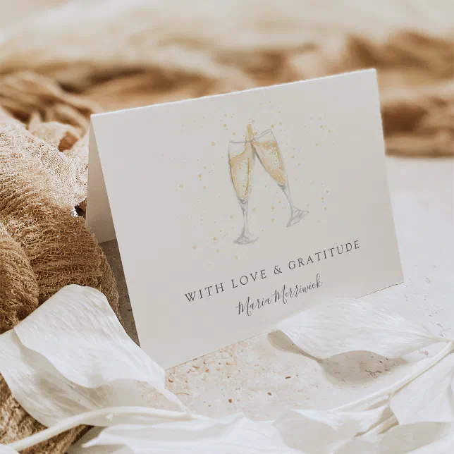 Champagne Toast Personalized Thank You Card | Zazzle