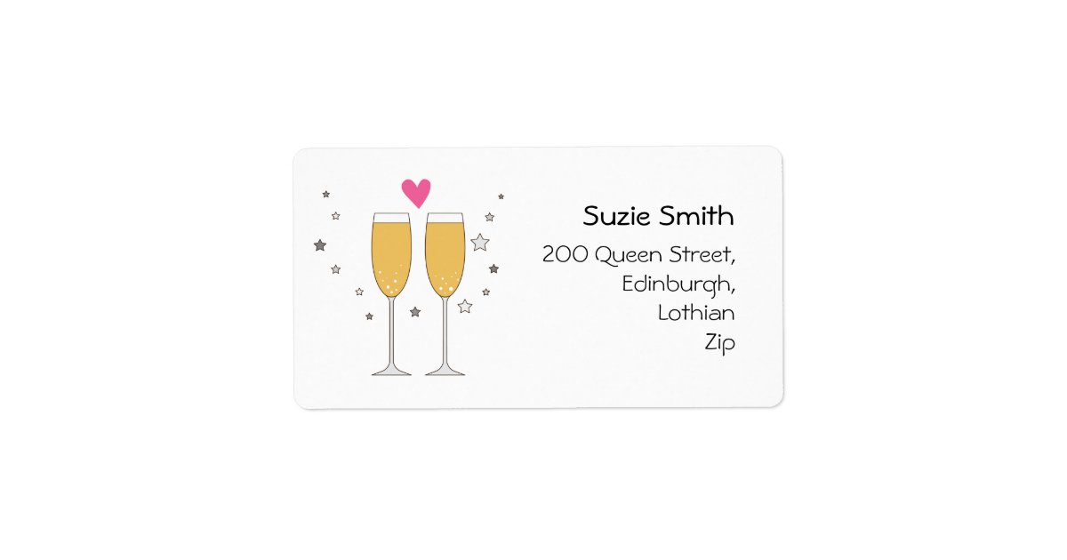 Champagne Toast Return Address Labels | Zazzle