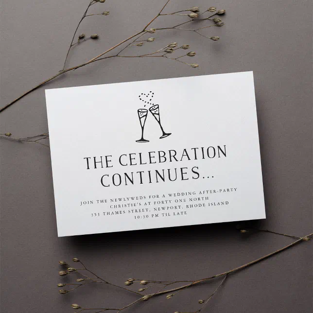 Champagne Toast Wedding After Party Invitation | Zazzle