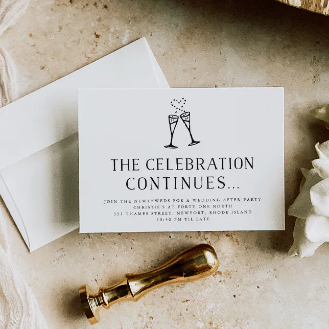 Champagne Toast Wedding After Party Invitation | Zazzle