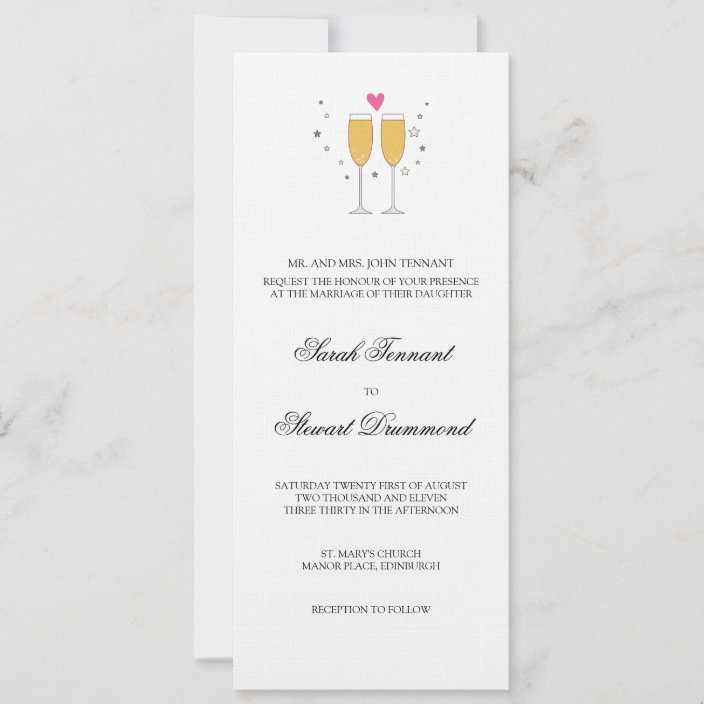 Champagne Toast Wedding Invitation - slim | Zazzle.com