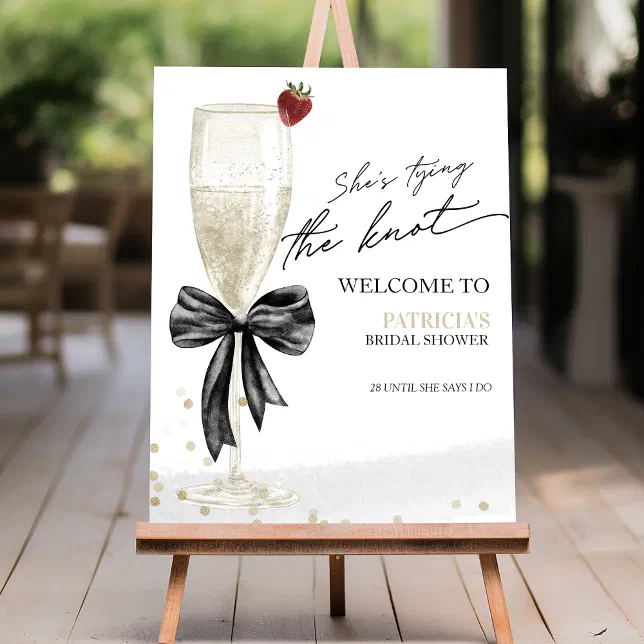 Champagne Tying The Knot Bridal Shower Welcome Foam Board | Zazzle