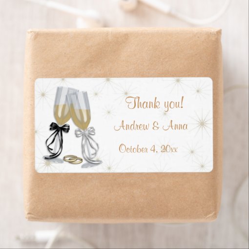 Champagne Wedding Label | Zazzle