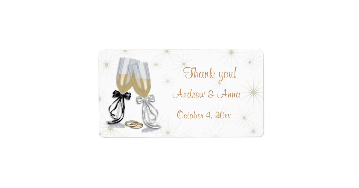 Champagne Wedding Label | Zazzle