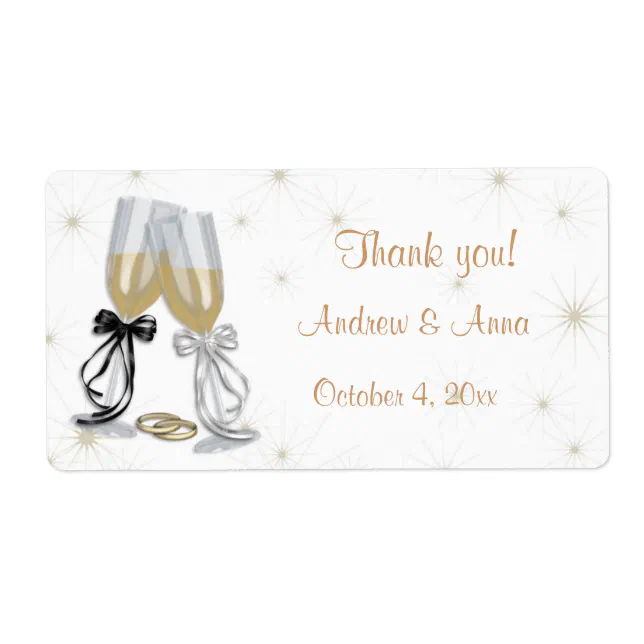 Champagne Wedding Label | Zazzle