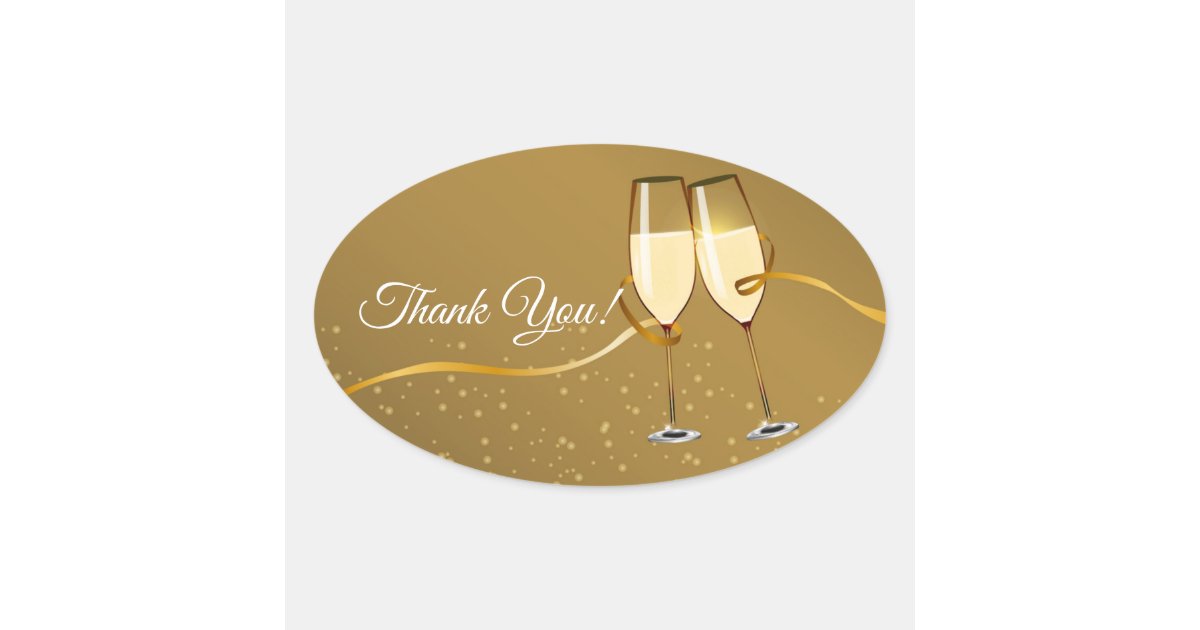 Champagne, wine, adult party, thank you stickers | Zazzle