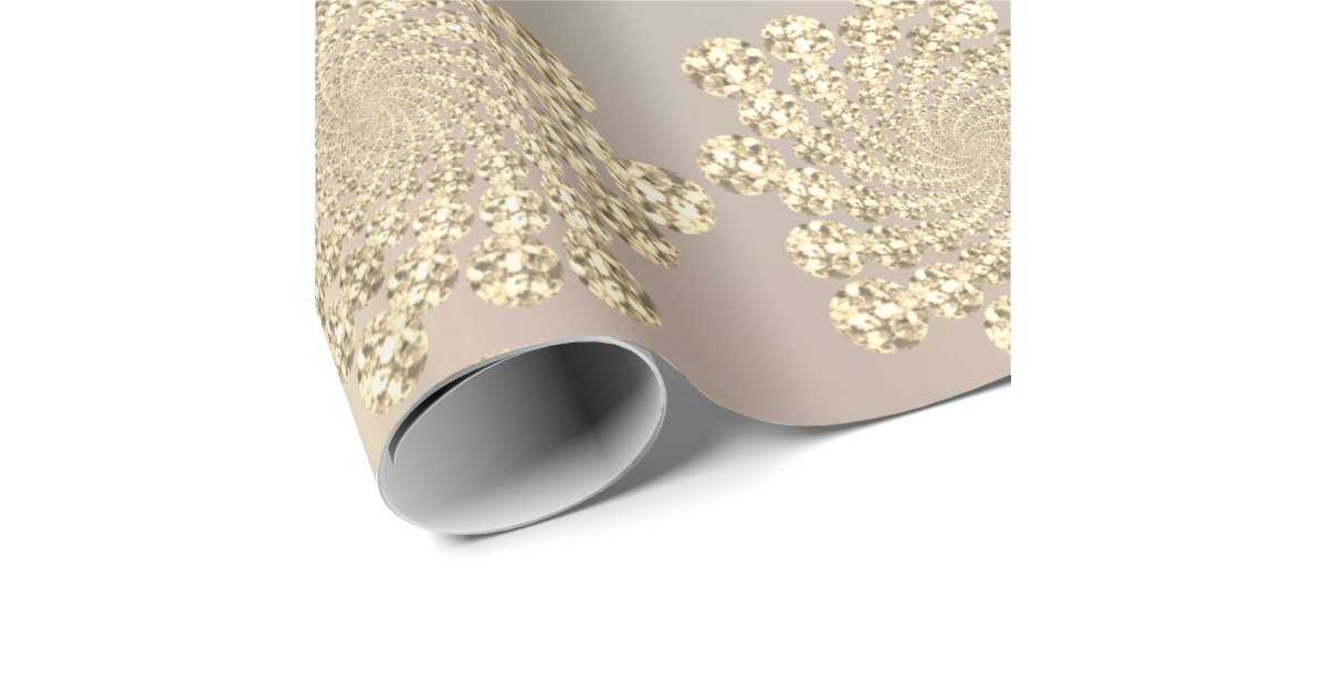 Champaign Gold Swarovski Crystals Spirale Infinity Wrapping Paper | Zazzle