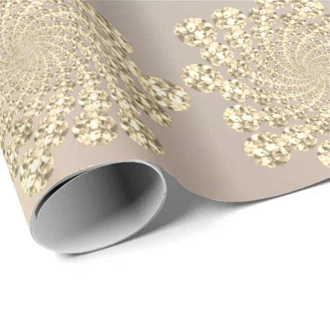 Champaign Gold Swarovski Crystals Spirale Infinity Wrapping Paper | Zazzle