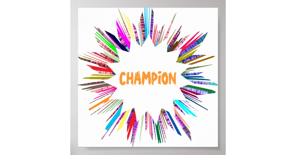 CHAMPION : Edit text to your own Poster | Zazzle
