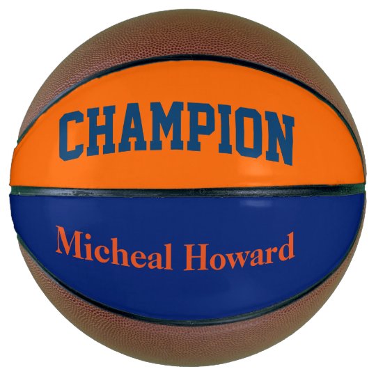 champion in dark blue and orange basketball | Zazzle.com