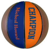 champion in dark blue and orange basketball | Zazzle