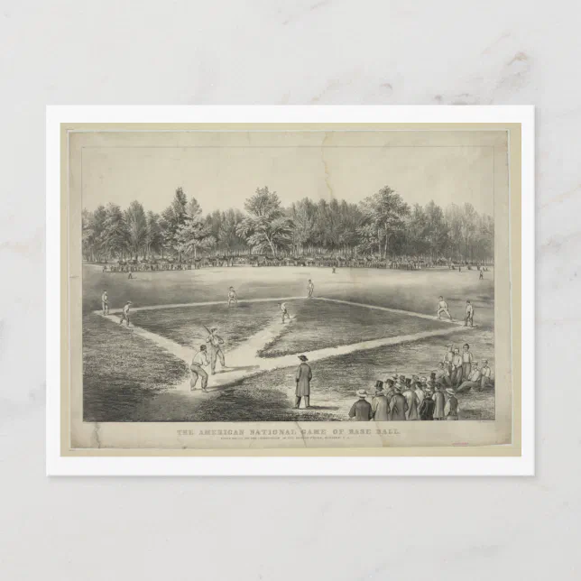 Championship Baseball, 1866, by Currier & Ives Postcard | Zazzle
