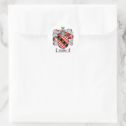 CHANDLER FAMILY CREST - CHANDLER COAT OF ARMS CLASSIC ROUND STICKER ...