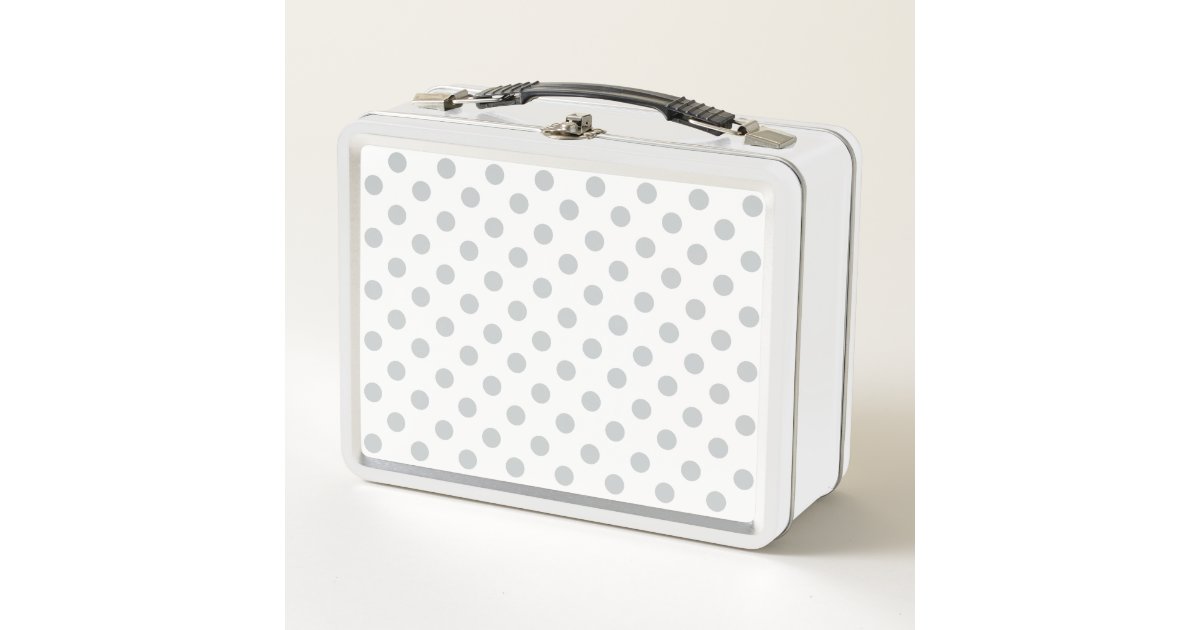 Change Grey Polka Dots Any Color Click Customize Metal Lunch Box | Zazzle