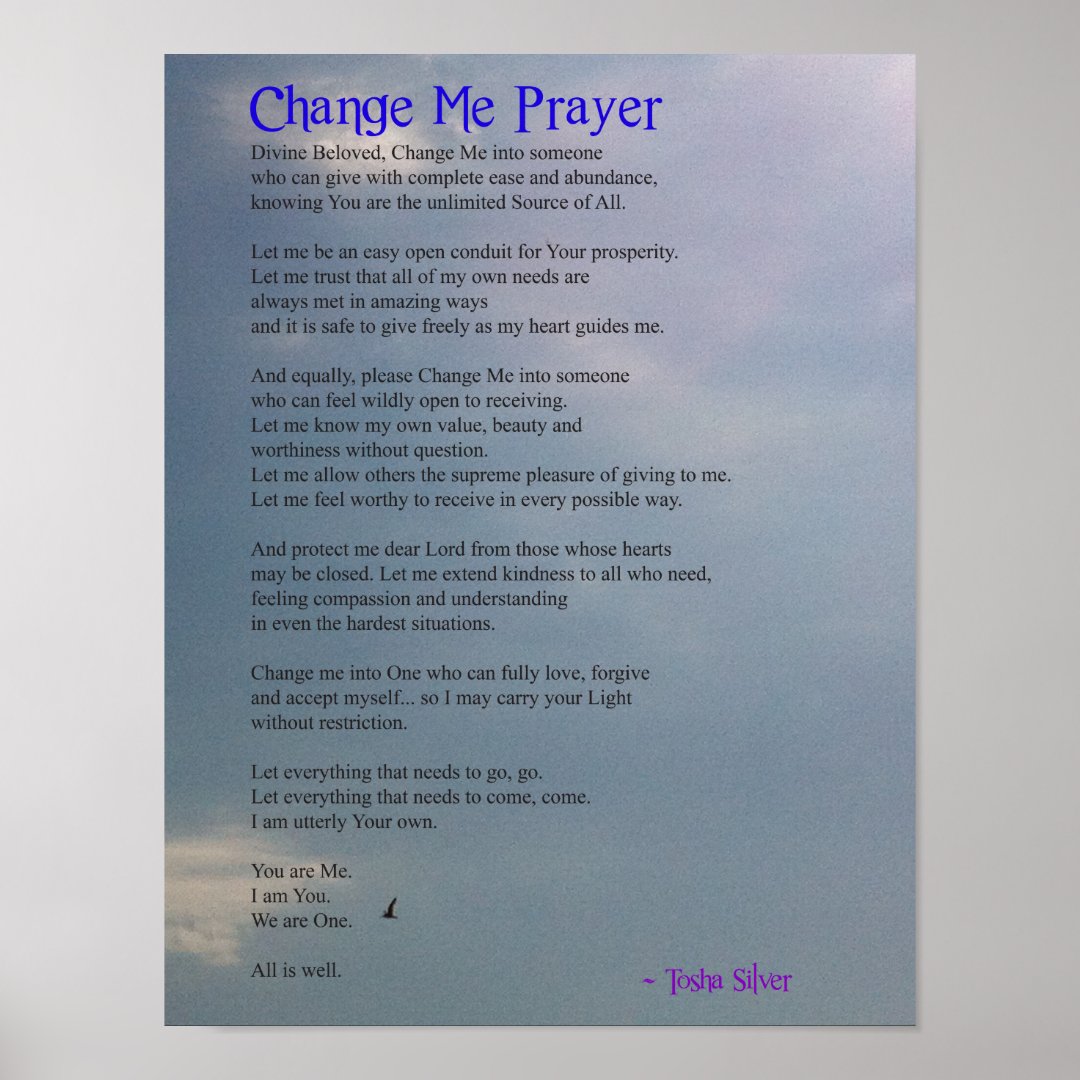 Change Me Prayer Poster | Zazzle