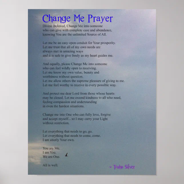 Change Me Prayer Poster | Zazzle