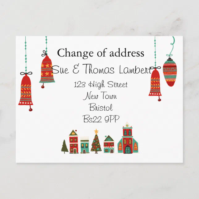 Change of address christmas postcard | Zazzle