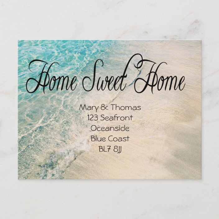 Change of address Coastal Postcard Home Sweet Home | Zazzle.com