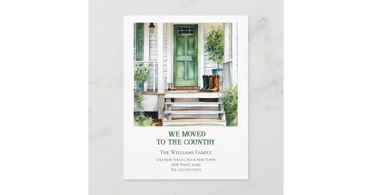Change of Address Farmhouse Moving Announcement Postcard | Zazzle