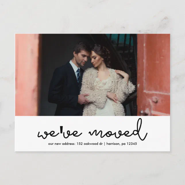 Change of Address Modern Typography and Photo Announcement Postcard ...