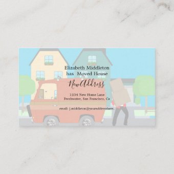 Change of Address Single Moving Home Business Card | Zazzle