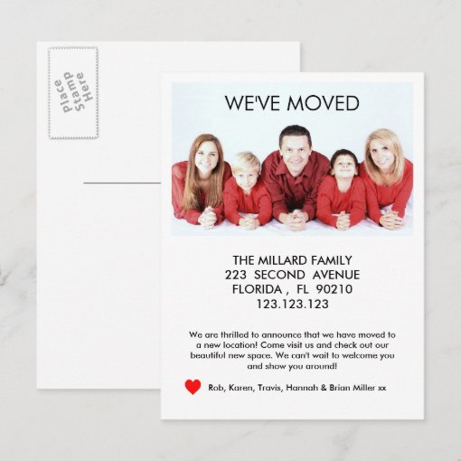 Change of address we have moved announcement postcard | Zazzle