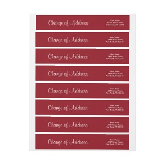 Change of address wraparound return address labels | Zazzle