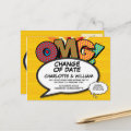 Change of Date Simple Modern Fun Comic Postcard | Zazzle