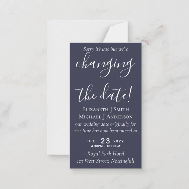 Change of Date Wedding Postponement Photo Invite | Zazzle