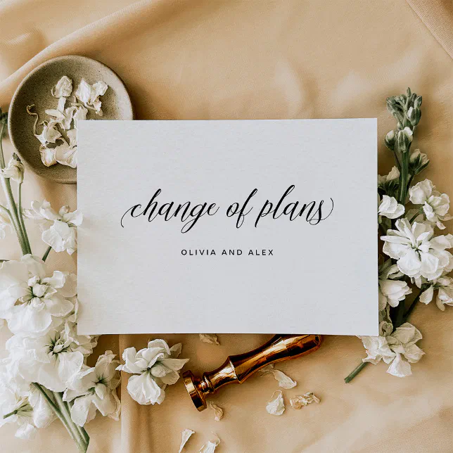 Change of Plans | Elegant Typography Postcard | Zazzle