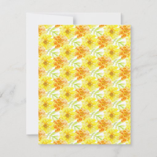 Change of wedding plan yellow marigold cancel invitation | Zazzle