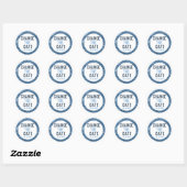 Change The Date Blue Glitter Classic Round Sticker | Zazzle