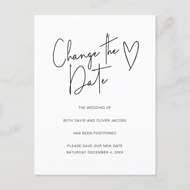Change the Date Change of Plans Simple Invitation | Zazzle