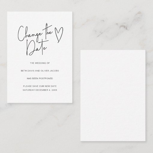 Change the Date Change of Plans Small Invitation | Zazzle