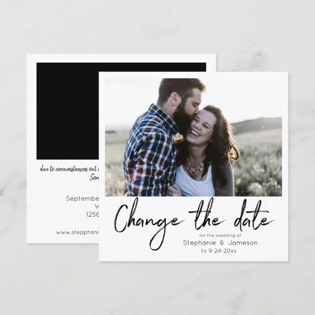 Change the Date Instant Photo Typography Detailed Invitation | Zazzle