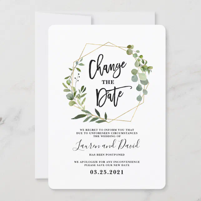Change the Date Invitation | Zazzle