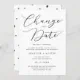 Change the Date Modern Typography Wedding Update Invitation | Zazzle