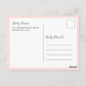 Change The Date Pink Floral Gold Script Postcard | Zazzle