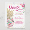 Change The Date Pink Gold Pineapple Baby Shower Invitation | Zazzle