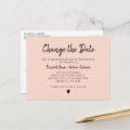 Change the Date Script Calligraphy Minimalist Pink Announcement ...