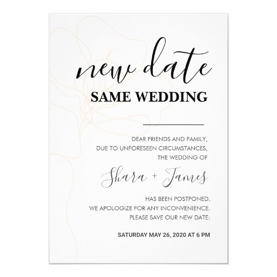 Change The Date Wedding Invitation | Zazzle.com