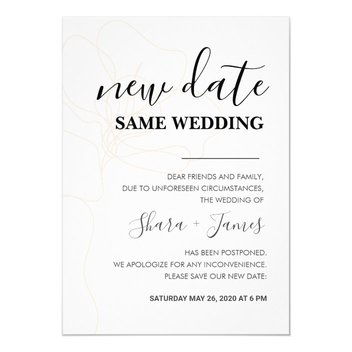 Change The Date Wedding Invitation | Zazzle.com