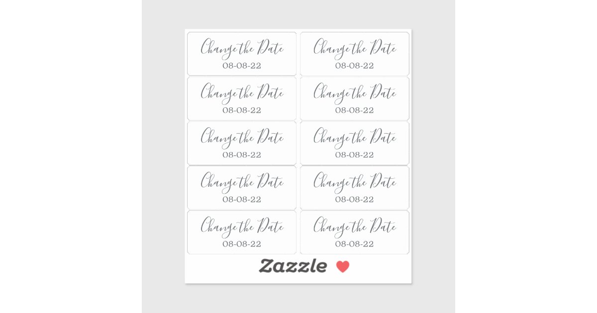 Change the Date Wedding Labels 0.8" x 2" | Zazzle