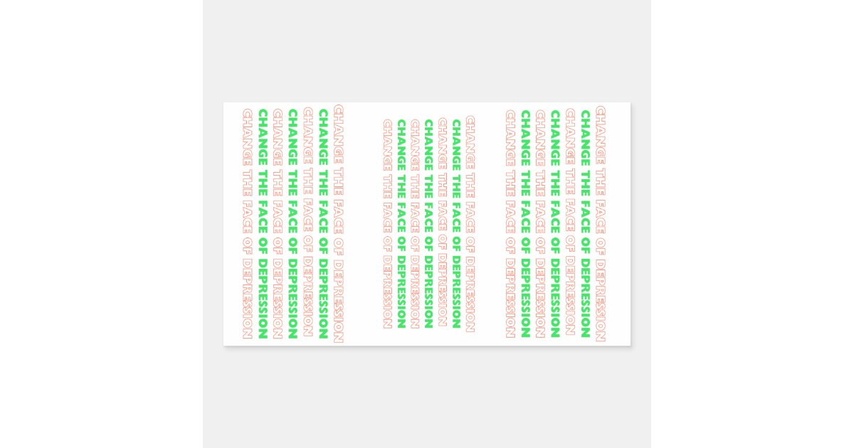 Change the Face of Depression Sheet Rectangular Sticker | Zazzle