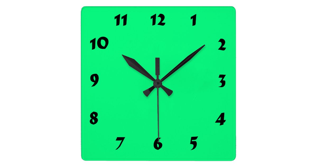 Changeable Numbered Bright Neon Green Clock | Zazzle.com